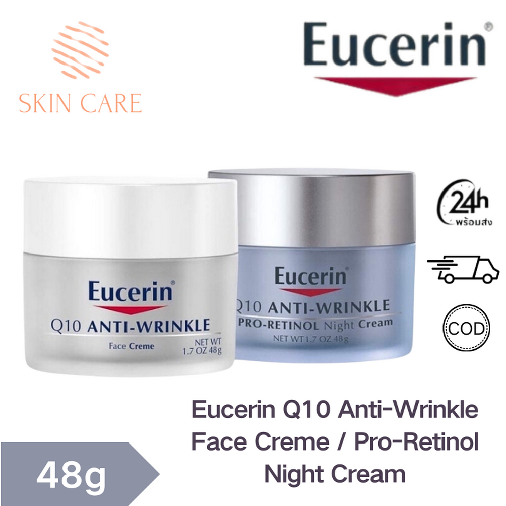 Eucerin Q10 Anti-Wrinkle Face Creme / Pro-Retinol Night Cream 48g ...