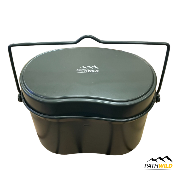 PATHWILD Aluminium US Military Outdoor Camping Cooking Pot หม้อสนาม วัสดุอะลูมิเนียม ทรงมาตรฐาน ...