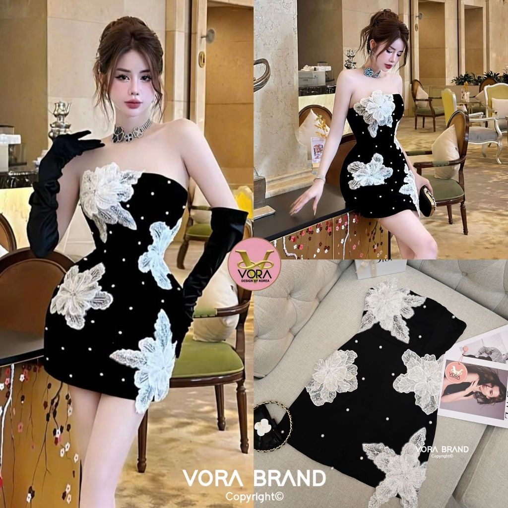 VORA Dress เกาะอก แต่งขอบซิลิโคนกันลื่น(*สอบถามสต๊อกก่อนกดสั่งน๊า) | Shopee Thailand
