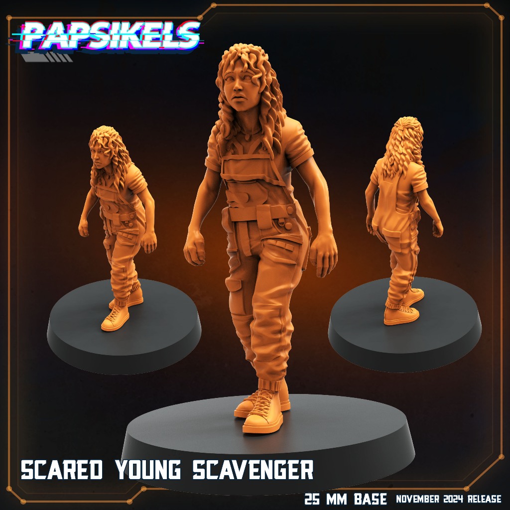 Scared Young Scavenger - Vs Humans - Humanoid Human / 32mm scale 3D ...