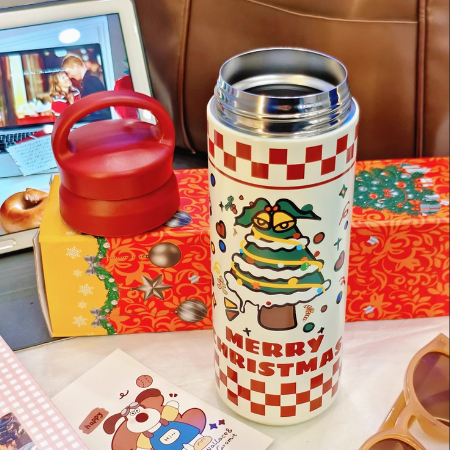 Himex กระติกน้ำร้อน สแตนเลส 500ml คริสมาสต์ของขวัญ แก้วเก็บความเย็น น่ารัก เกาหลี ขวดน้ํา ...