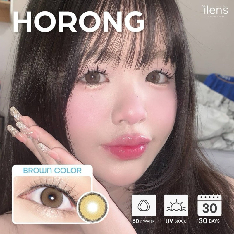 คอนแทคเลนส์น้ำตาลนัว Horony brown ilensขนาดโตกว่าตาไม่มาก ละมุนนัวy2k ...