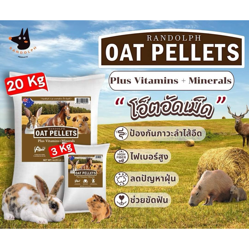 Randolph Oat Pellets (หญ้าโอ๊ตอัดเม็ด) ขนาด 20 kg | Shopee Thailand