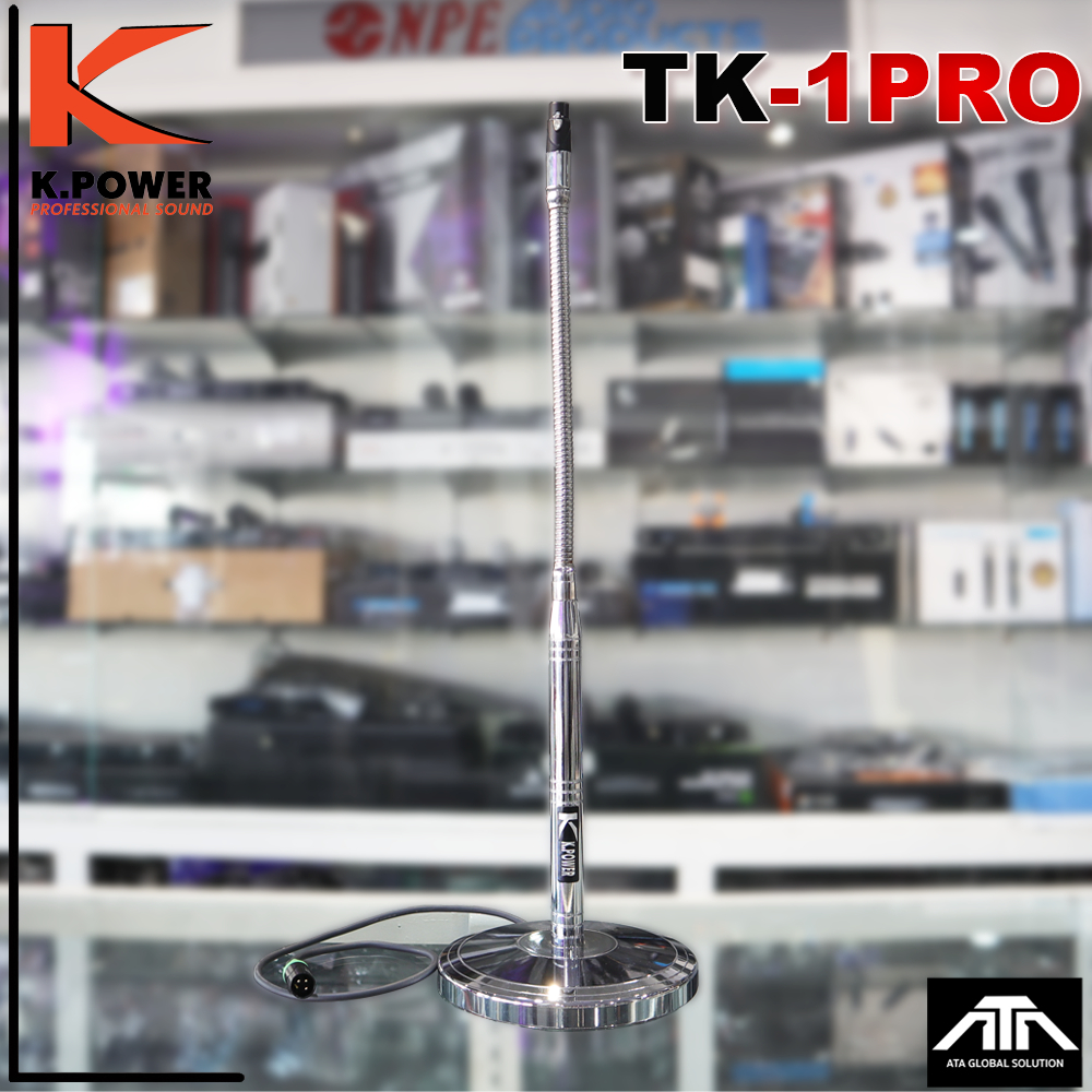K.POWER TK-1 PRO ขาตั้งไมโครโฟน โครเมี่ยม สำหรับพิธีสงฆ์ มีสายไมค์ติดตั้งอยุ่ภายใน พร้อมใช้งาน ...