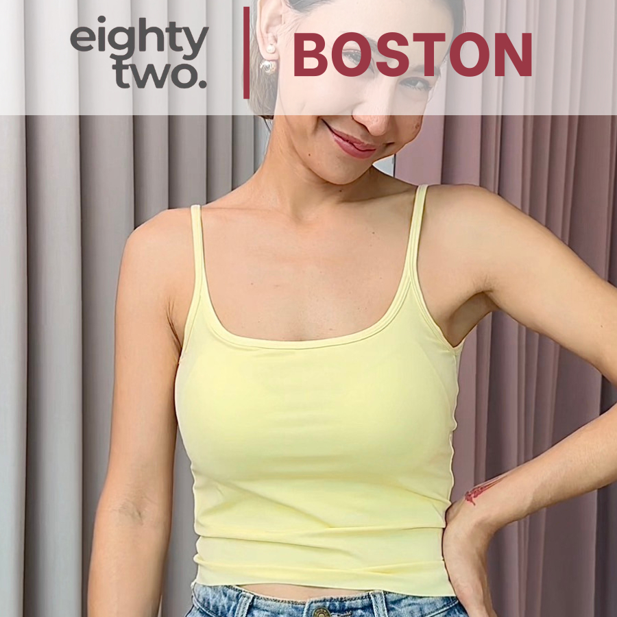 Larisa BOSTON TOP BRA สายเดี่ยว 2 in 1 มีฟองน้ำในตัว ยืดหยุ่น ผ้าเย็น เนินอกสวย | Shopee Thailand