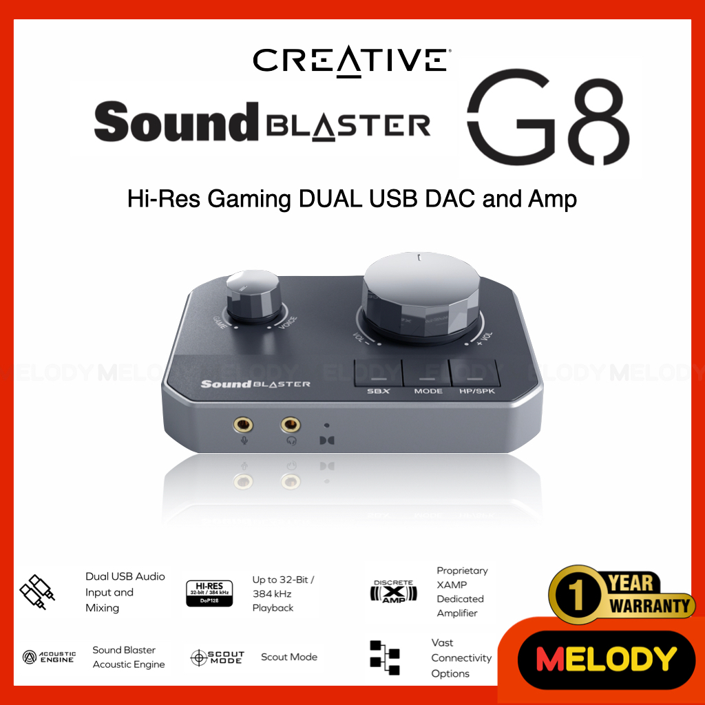 Creative Sound Blaster G8 Hi-Res Gaming DUAL USB DAC and Amp รับประกัน ...