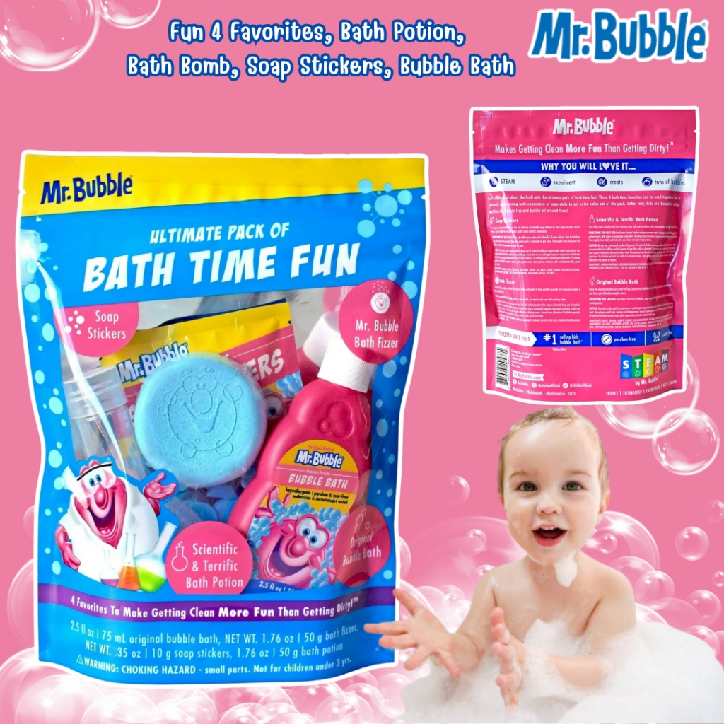 ของแท้🇺🇸 ชุดอาบน้ำแสนสนุก แพคใหญ่ 4in1- Mr. Bubble Bath Time Fun Play ...