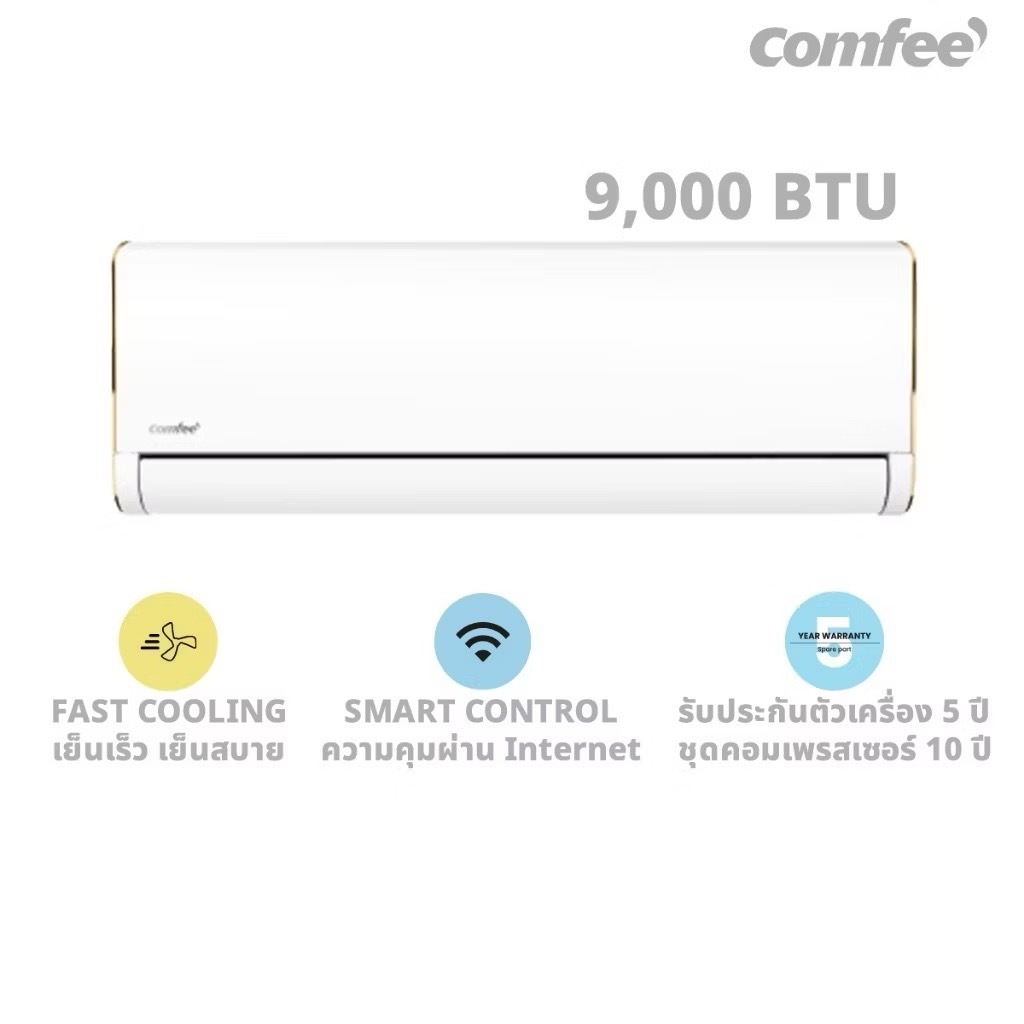 Comfee แอร์ แบบติดผนัง อินเวอร์เตอร์ Penrose Series 9,000-12,000 BTU (เฉพาะตัวเครื่อง) | Shopee ...
