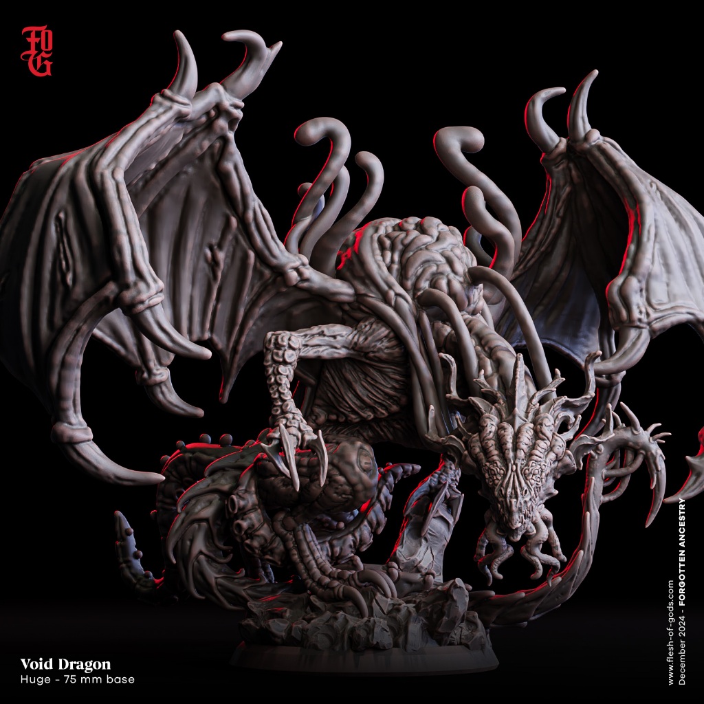 [Forgotten Ancestry] - Void Dragon - โมเดลสำหรับ DnD miniature, and ...