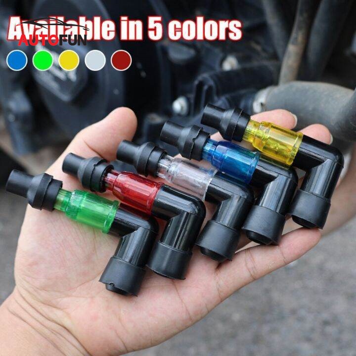[Pphha] รถจักรยานยนต์ 2 ชิ้น Flash Spark Plug Cap Universal 90 องศา ...