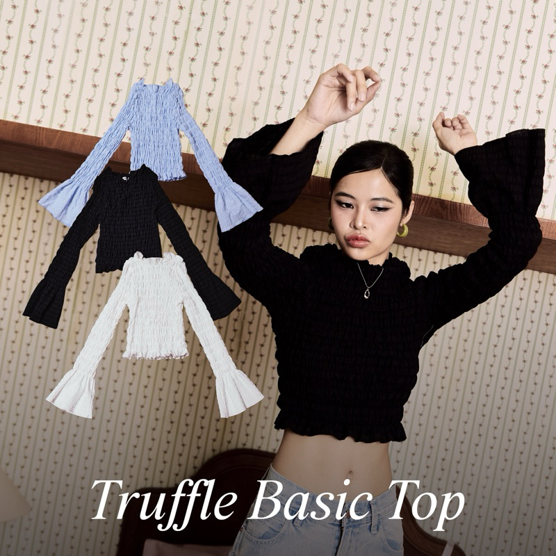 เสื้อสม็อคแขนยาวรุ่น Truffle basic(TF ฟ้า,XL) | Shopee Thailand