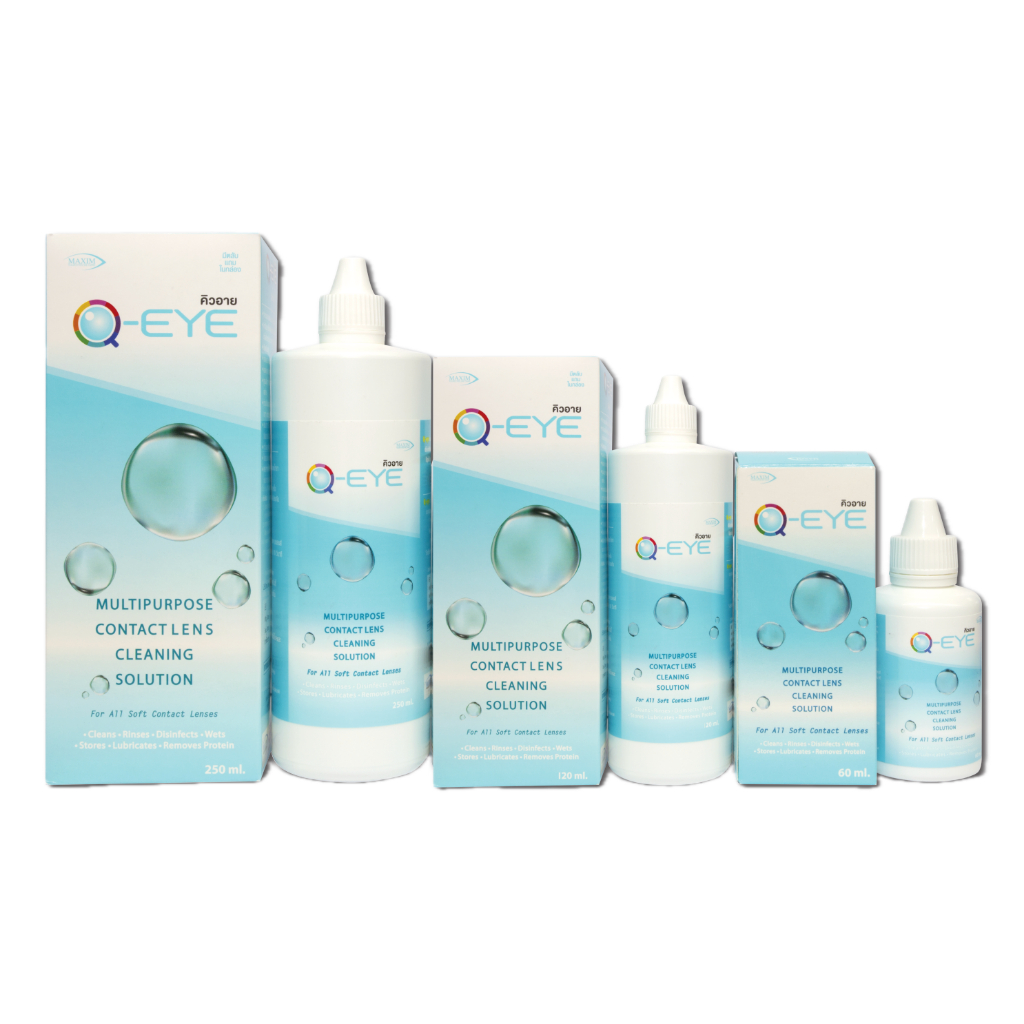 ขวดใหญ่ น้ำยาล้างคอนแทคเลนส์ คิวอาย Q-eye Multi-Purpose Solution Qeye ...