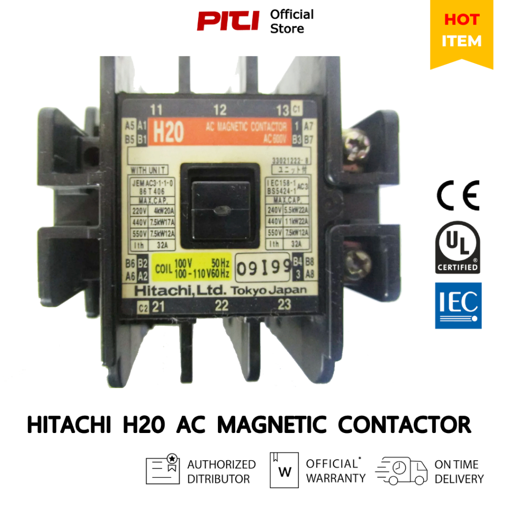Hitachi H20 AC Magnetic Contactor แมกเนติกคอนแทคเตอร์ | Shopee Thailand