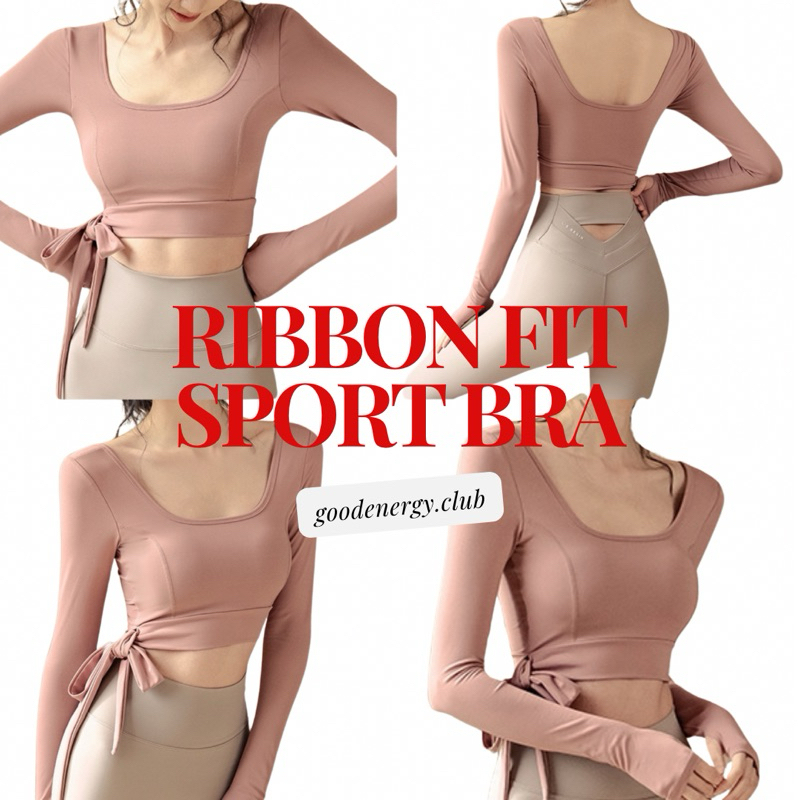 GOD ENERGY CLUB - RIBBON FIT SPORT BRA สปอร์ตบราแขนยาว ดีเทลผูกโบว์ ...