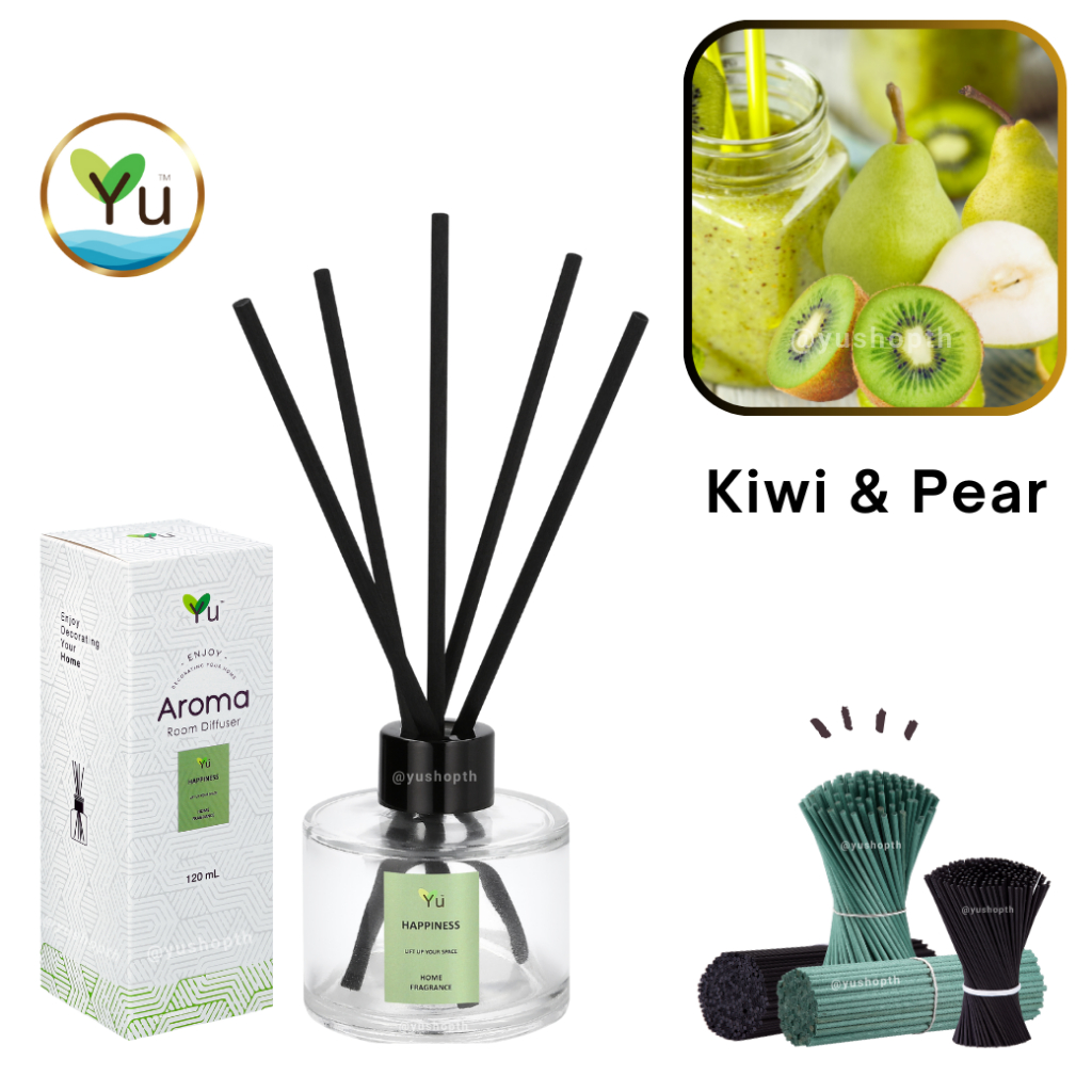 🌟 กลิ่น Kiwi & Pear | Room Diffuser ก้านไม้หอม : กลิ่นหอมหวานละมุนสดชื่น | 120 ml. | Shopee Thailand