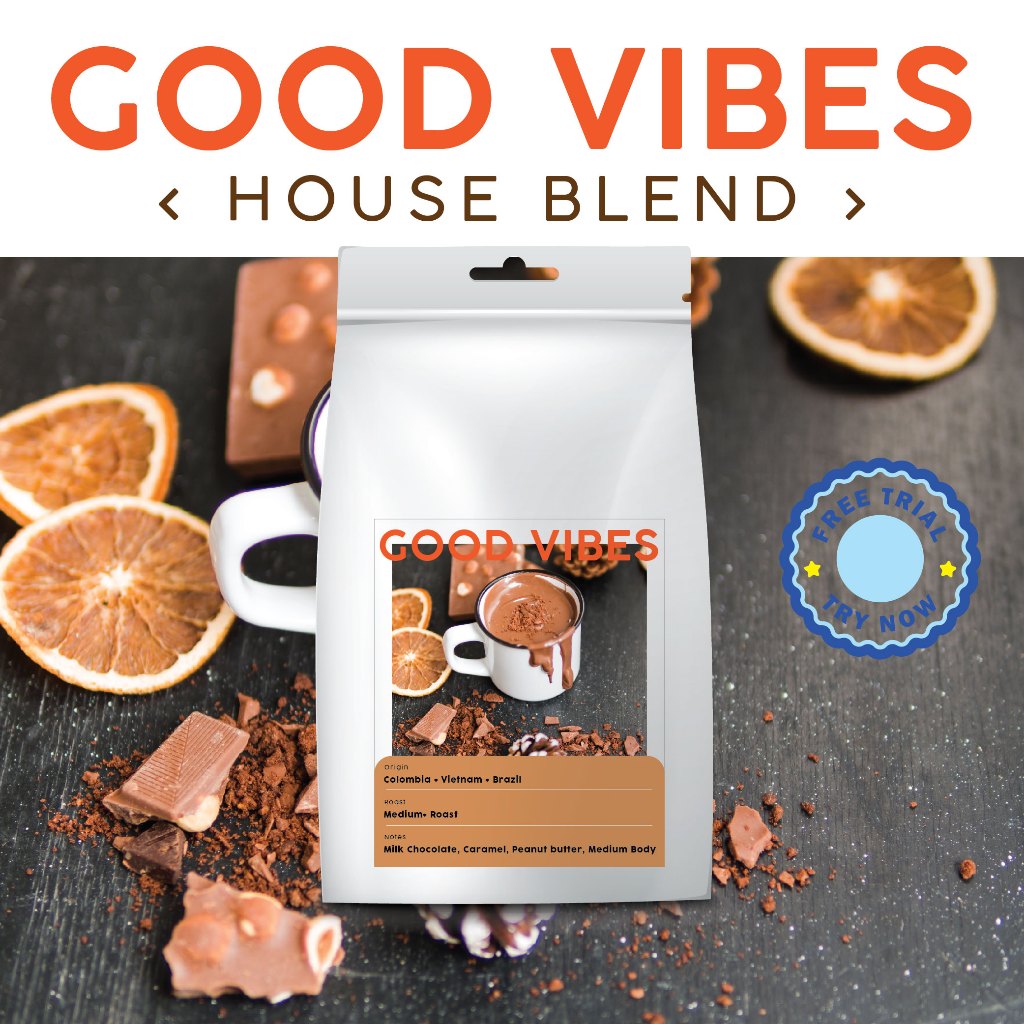 Rolly House blend Good vibes เมล็ดกาแฟคั่วกลาง อาราบิก้า | Shopee Thailand
