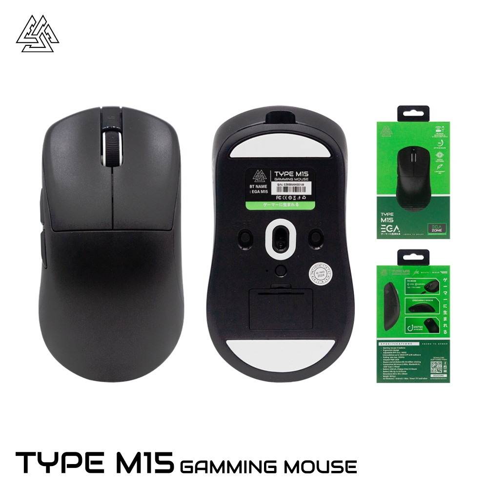 EGA Type M15 Gaming Mouse เมาส์เกมมิ่งไร้สาย Bluetooth/Wireless/Wired ...