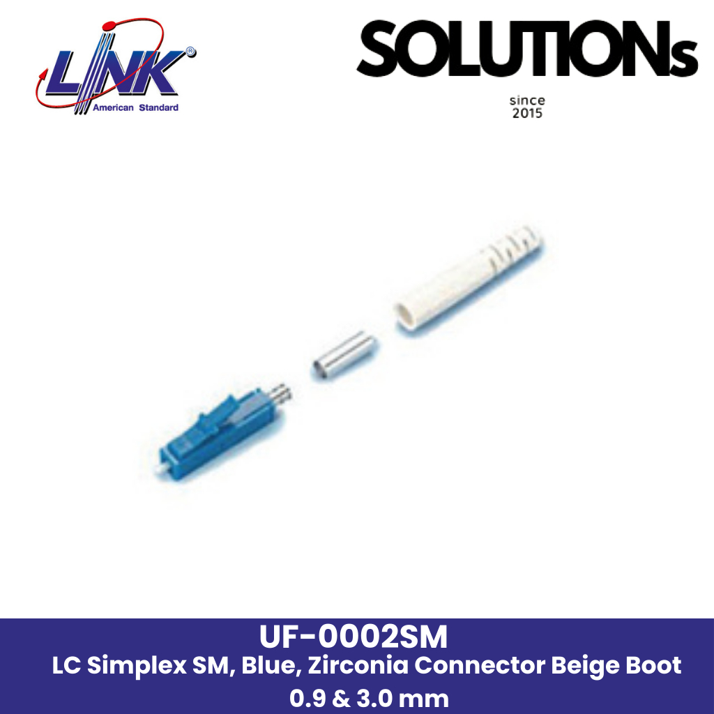 LINK UF-0002SM LC Simplex Singlemode, Blue, Zirconia Fiber Optic ...