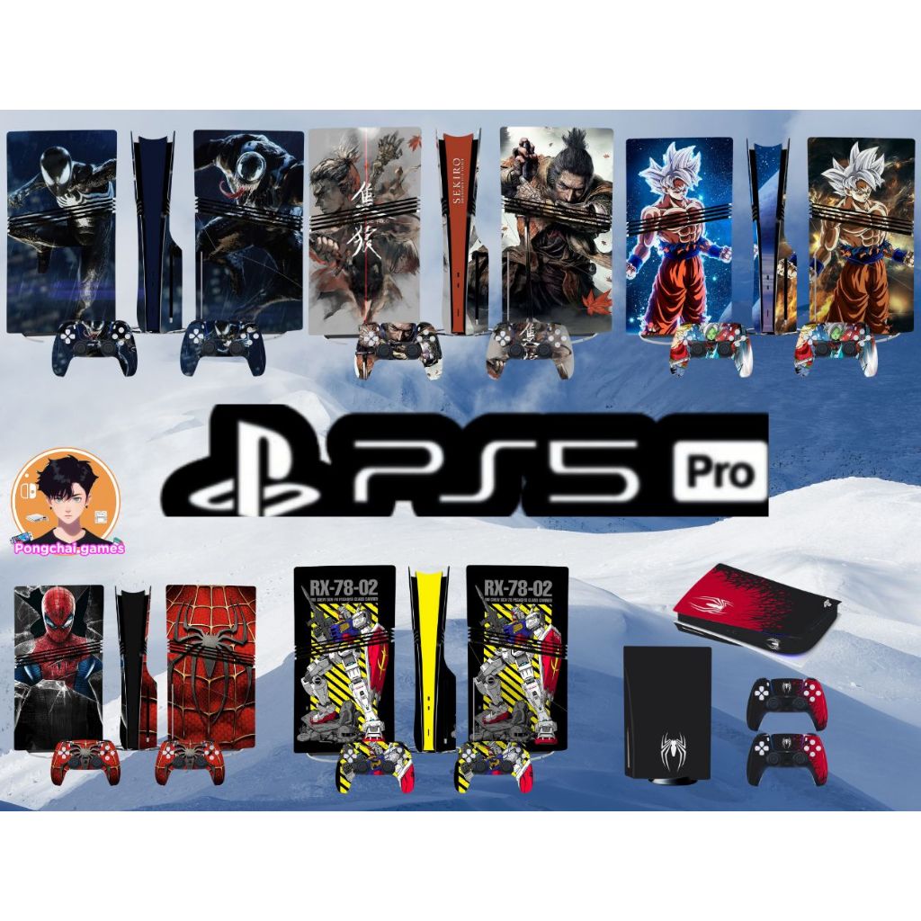 สติกเกอร์ติดเครื่องและจอย กันรอย PS5 PRO รุ่น ออปติคอลไดรฟ์ ps5 pro ...