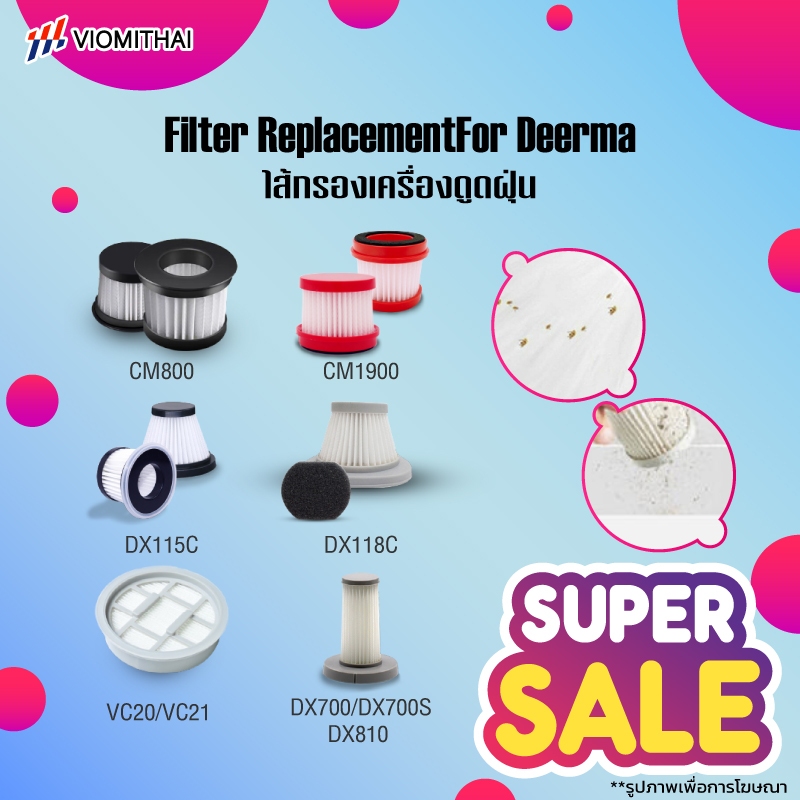 Filter Replacement For Deerma VC20/CM800/CM1900/DX700/DX115C/DX118C ...