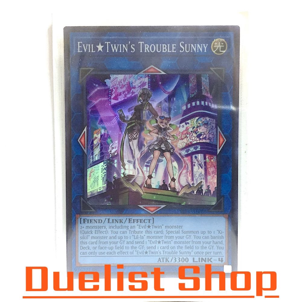 Evil★Twin's Trouble Sunny (SR) Monster Light Link4 [Fiend/Link/Effect] ชุด SLF1-AE088 การ์ดยูกิ ...