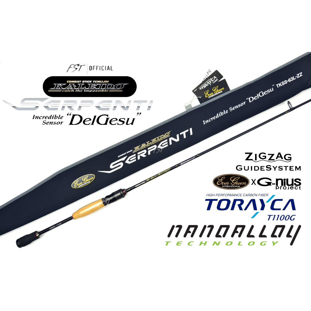 คันเบ็ด Evergreen KALEIDO Serpenti - Incredible Sensor "DelGesu" TKSS-63ML-ZZ ของแท้ | Shopee ...