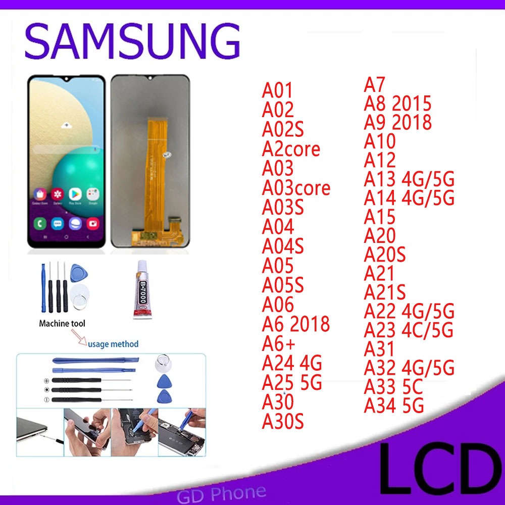 หน้าจอ LCD Display จอ + ทัช Samsung A01 A02s A03s A04s A05s A06 A6plus A7 A8+ A9 A10s A11 A12 ...