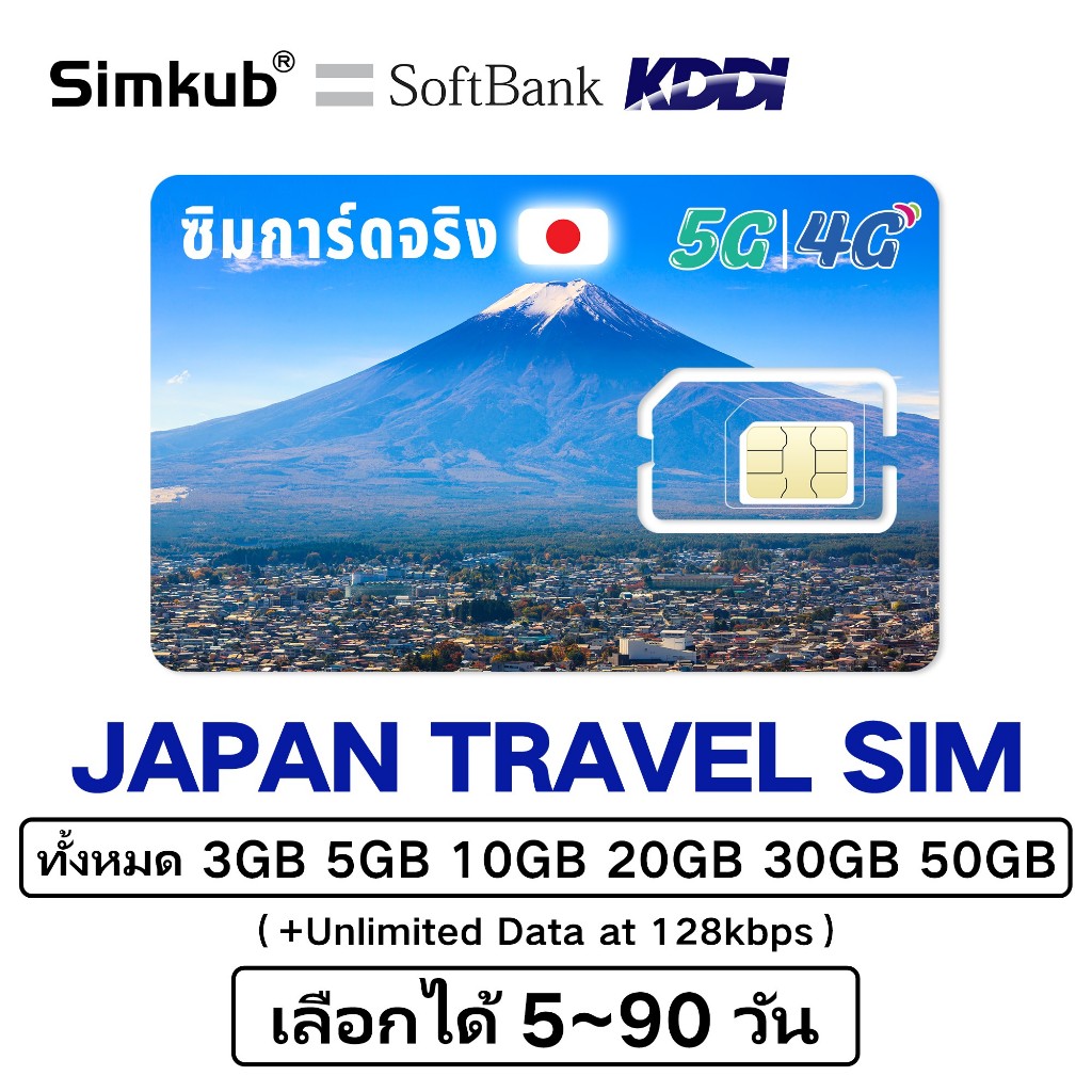 APAN SIM ซิมญี่ปุ่น ซิมการ์ดท่องเที่ยวญี่ปุ่น 5G/4G เต็มสปีด ทั้งหมด3-50GB เลือกได้ 5-90วัน ฟรี ...