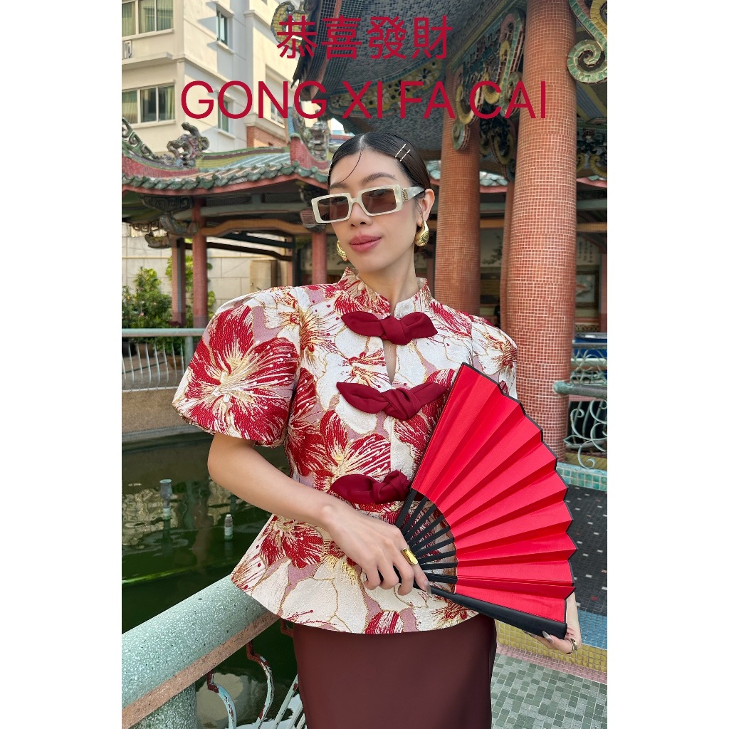 House of Everyday Wear | CNY #9918-5 CN TOP PUFF SLEEVE เสื้อตรุษจีน ชุดตรุษจีน ชุดกี่เพ้า ชุดสี ...