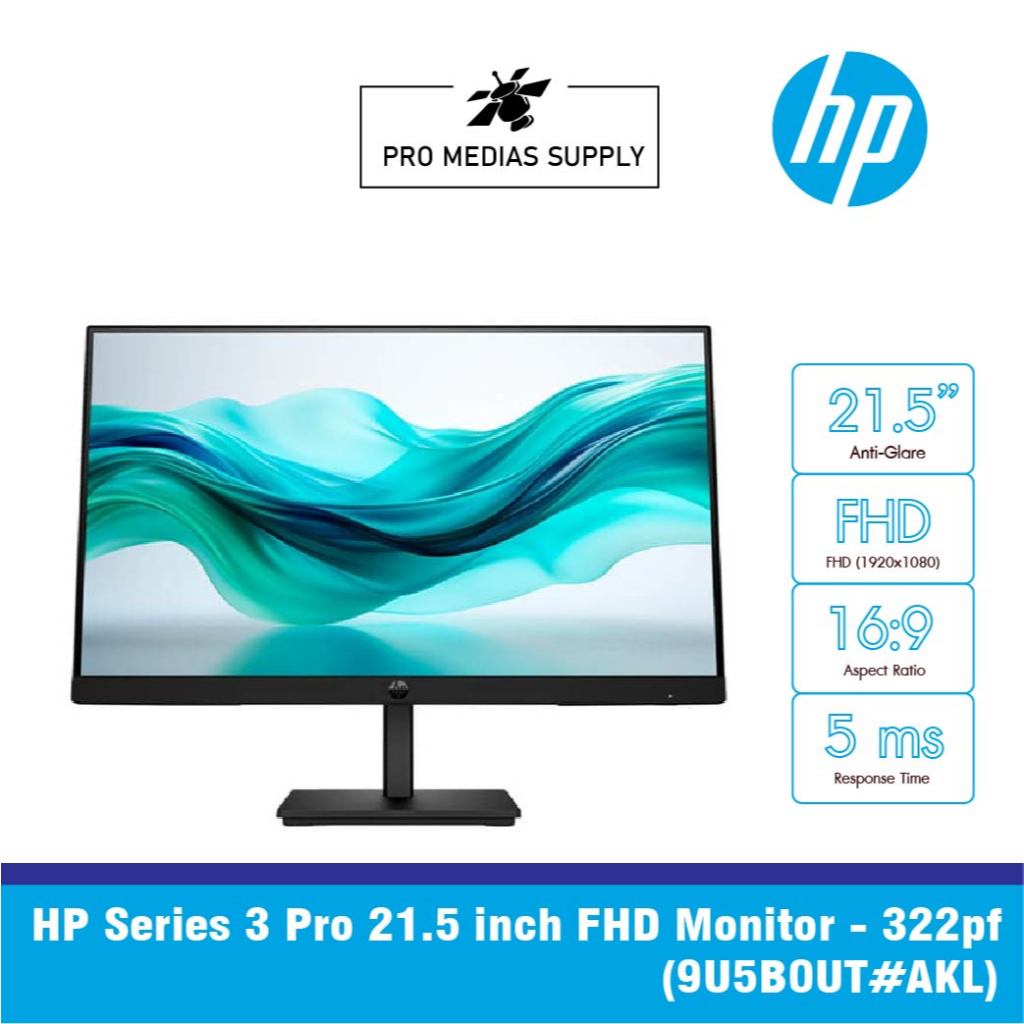 HP Series 3 Pro 21.5 inch FHD Monitor - 322pf (9U5B0UT#AKL) | Shopee ...