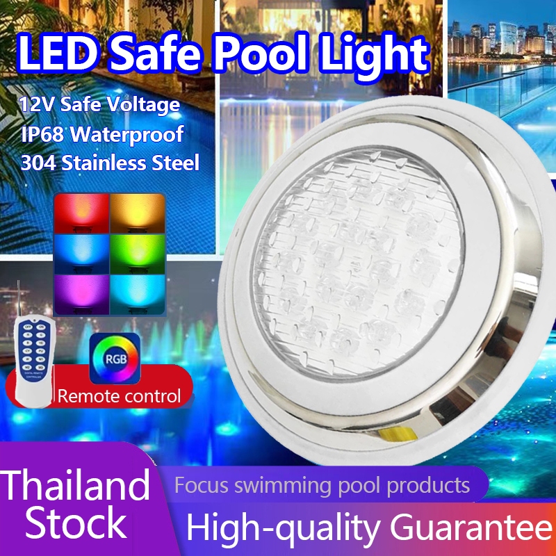 AC12V Safety Underwater Lamp IP68 Waterproof LED Lights 30cm Stainless Steel Swimming Pool Light ...