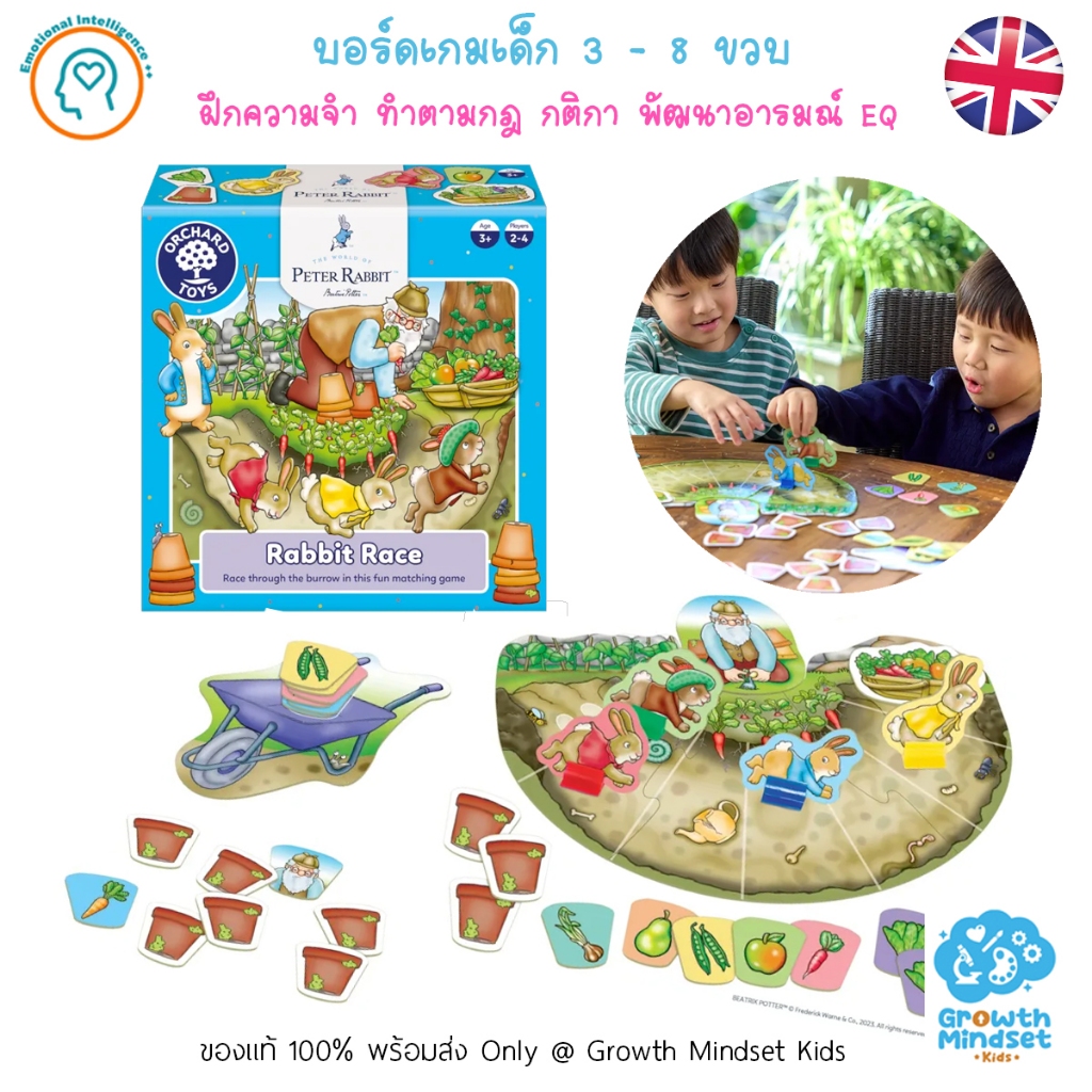 GM Kids (3 - 8 ขวบ) เกมจับคู่ บอร์ดเกมเด็ก ความจำ Peter Rabbit Rabbit ...