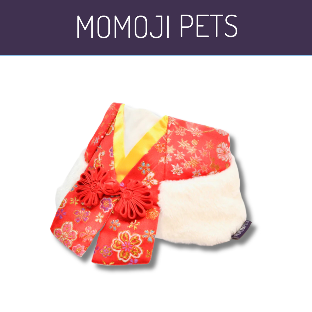 Momoji Vermilion Bib - Lava Red ชุดสุนัข ชุดน้องแมว ชุดตรุษจีน สีขาวแดง ...