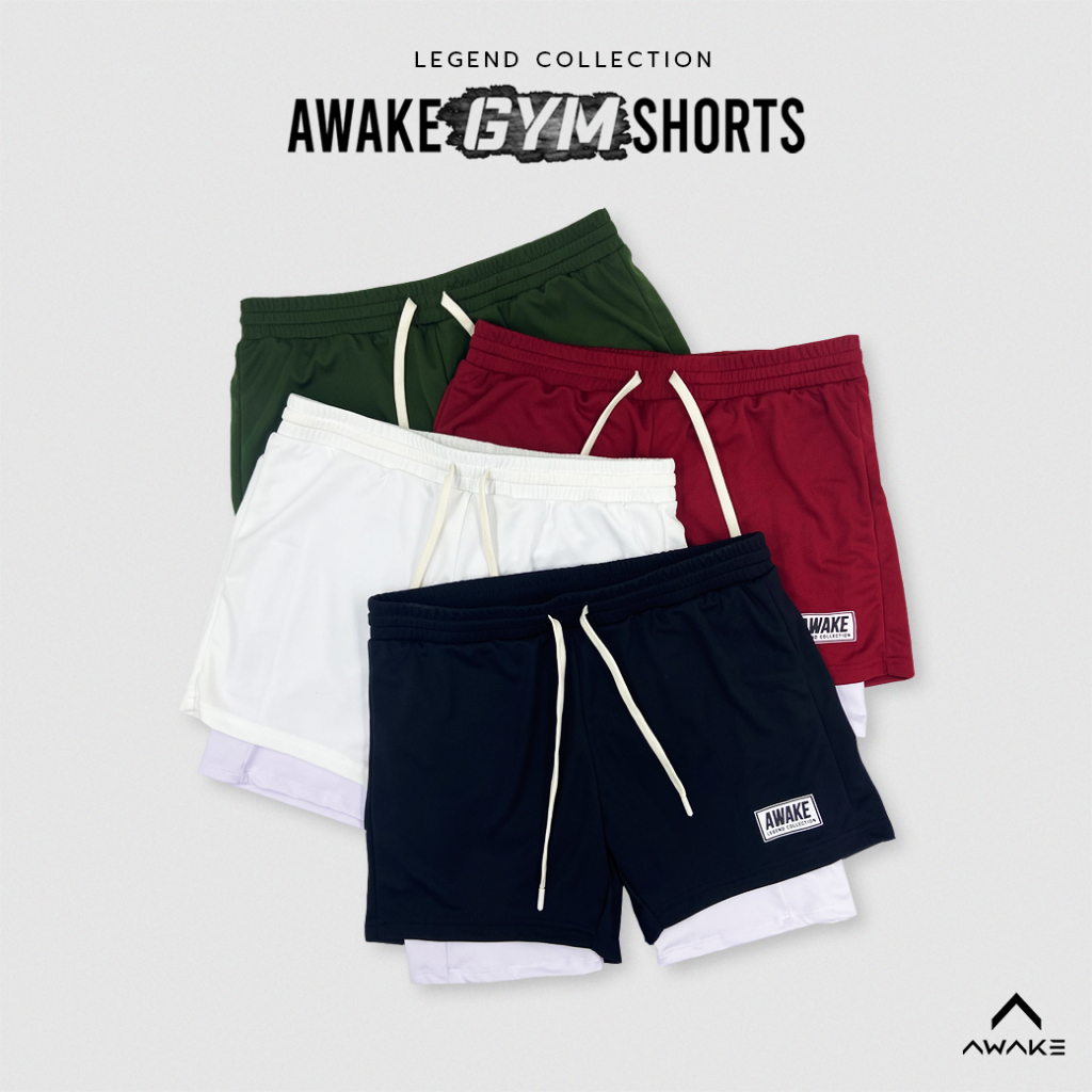 AWAKE กางเกงออกกำลังกายขาสั้น GYM SHORTS | Shopee Thailand