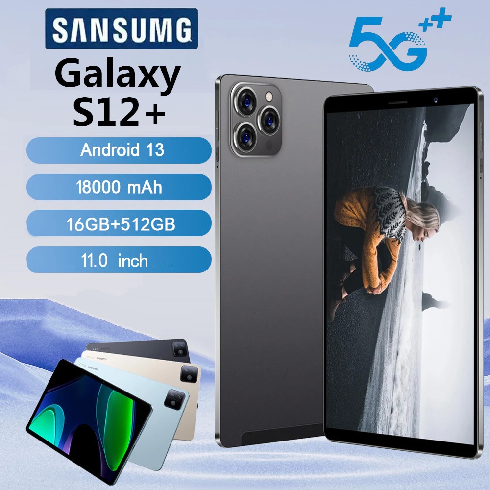 แท็บเล็ตอัจฉริยะ Samsung Galaxy S12+ 11 นิ้ว 18000mAh แท็บเล็ต Android ...