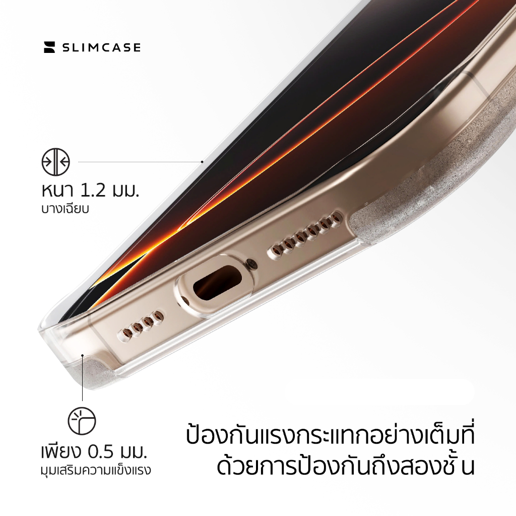 เคส iPhone 16 Pro Max Slimcase Unique 3 บาง 0.5 มม. ใสไม่เหลือง | Shopee Thailand