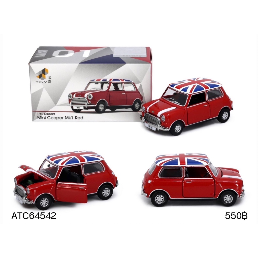 ATC64542-Tiny City-Mini Cooper Red with Union Jack Roof & White Bonnet Stripes (RHD) | Shopee ...
