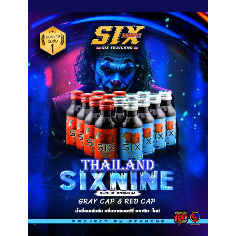(แพ็ค50ขวด) Six nine syrup น้ำเชื่อมเข้มข้น กลิ่นราสเบอรี่ (ฝาเทา ฝาแดง ...