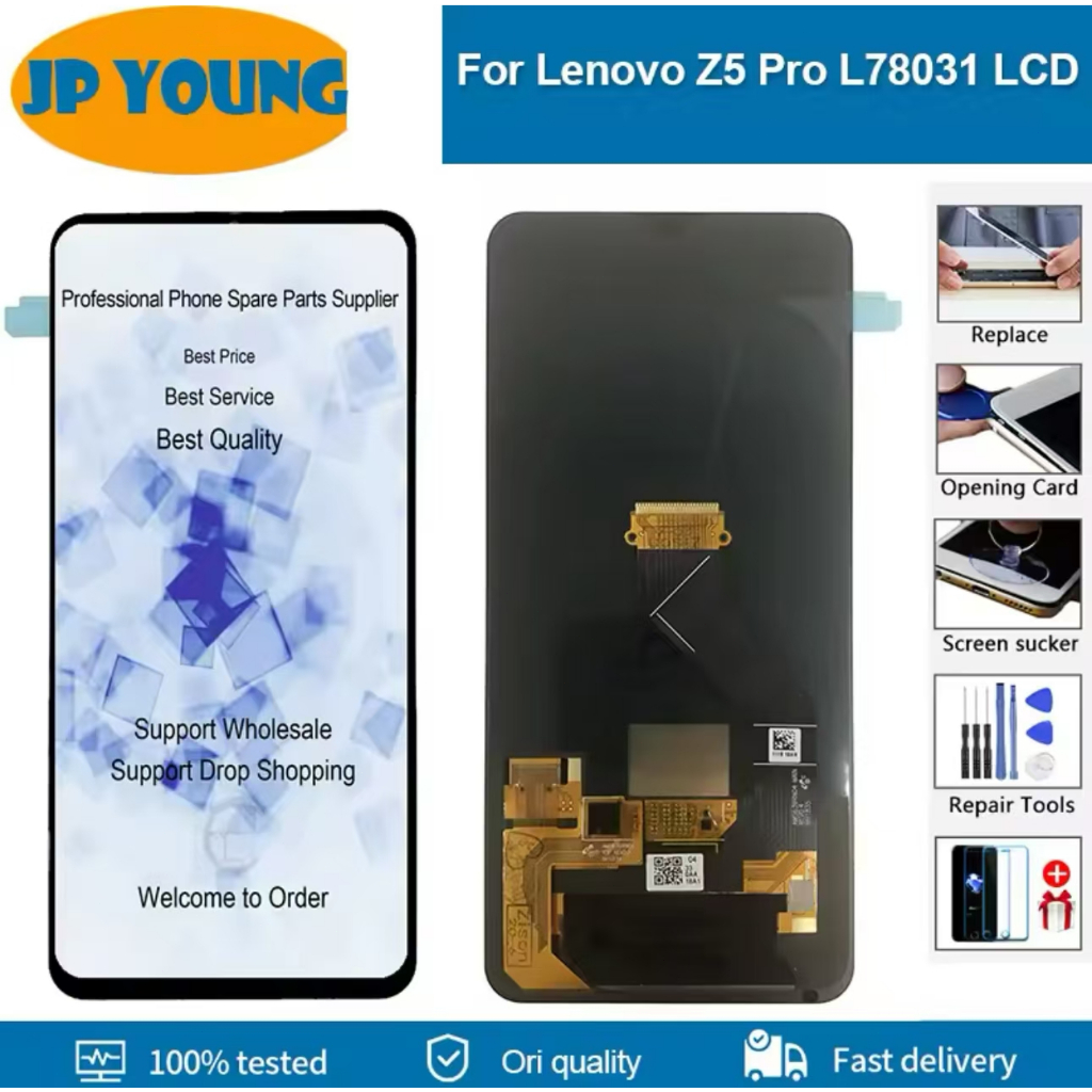 ต้นฉบับ AMOLED 6.39 "สำหรับ Lenovo Z5 Pro L78031 จอแสดงผล LCD หน้าจอสัมผัสแทนเครื่องประกอบ ...