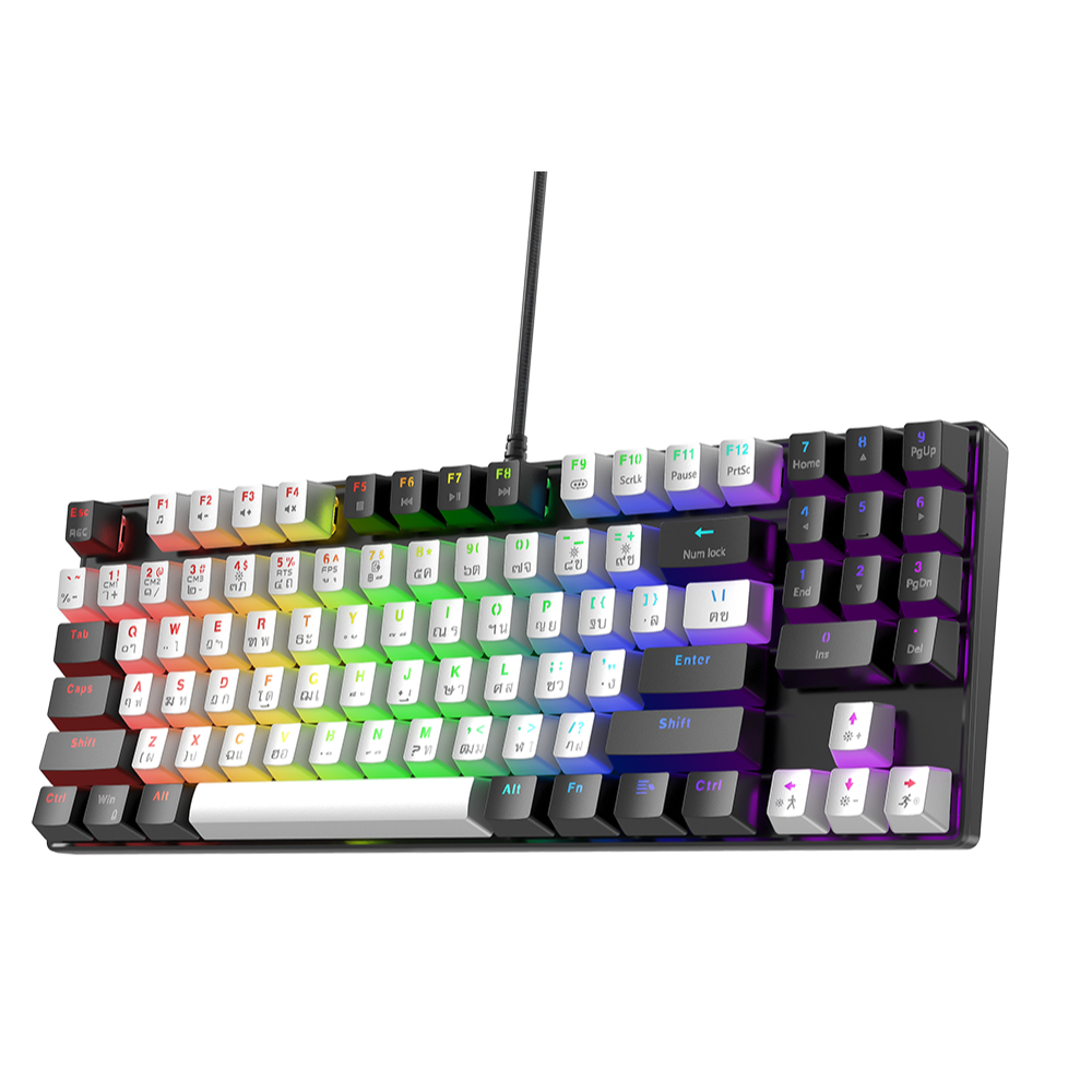 KEYBOARD (คีย์บอร์ด80% แบบมีตัวเลข) ONIKUMA G26 HARU (BLACK) (OUTEMU ...