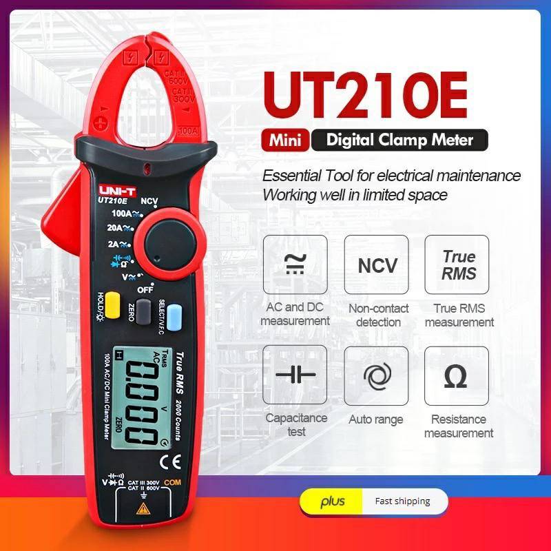 UNI-T 210E คลิปแอมป์ AC DC แคล้มป์มิเตอร์ ดิจิตอล กิ๊ปแอมป์ Clamp Meter ...