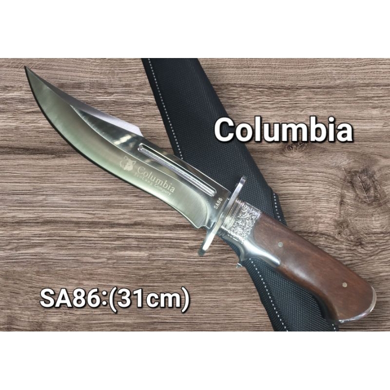 อุปกรณ์เดินป่ามีดพกเดินป่าด้ามไม้ใบเลสแบบพกพาเดินป่า:Columbia:SA86 ...
