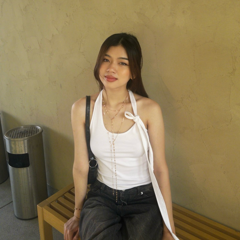 [New] Mygirlies - Freya Crop Top เสื้อครอปคล้องคอผูกโบว์โชว์หลัง ใส่ได้ ...