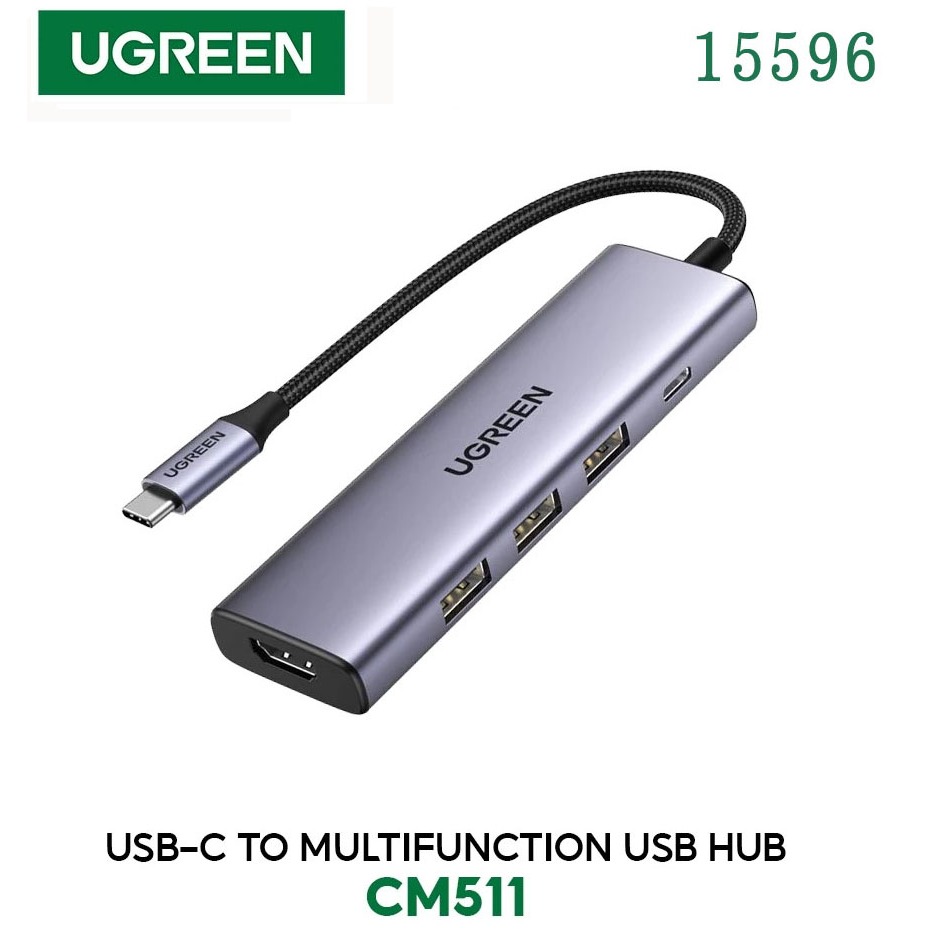 Ugreen 15596 Port Hub 5-in-1 USB-C to 4xUSB-A, HDMI and PD | Shopee Thailand