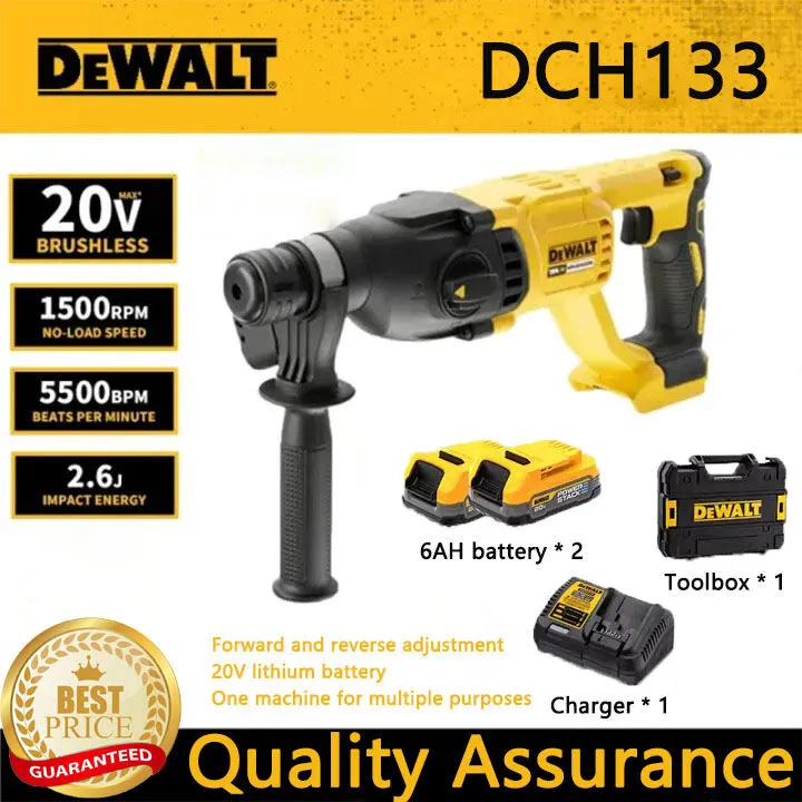 DEWALT DCH133 20V Brushless ความเร็วในการชาร์จปูนซิเมนต์คอนกรีตค้อน ...