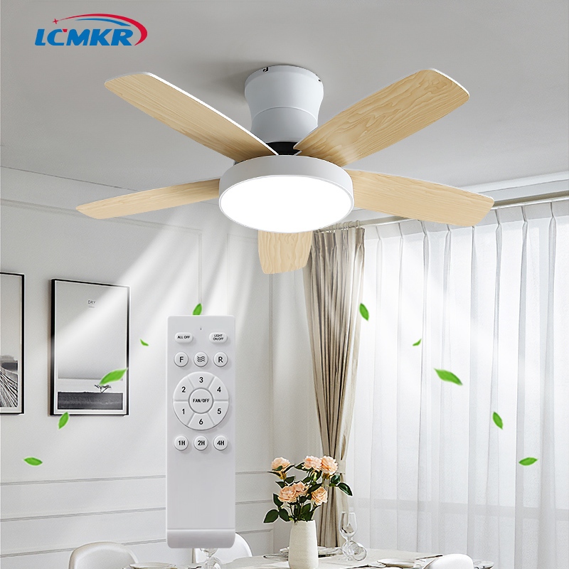 LCMKR พัดลมเพดาน โคมไฟพัดลม led 52"/48"/42" พัดลมติดเพดาน พัดลมรีโมท ความเร็วลม 6 เปลี่ยนสีไฟได้ ...