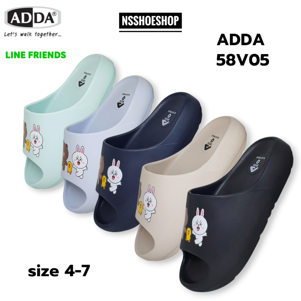 [ส่งทุกวัน] ใหม่!!! Adda 58V05 Line Friends รองเท้าแตะ รองเท้าผู้หญิง ...