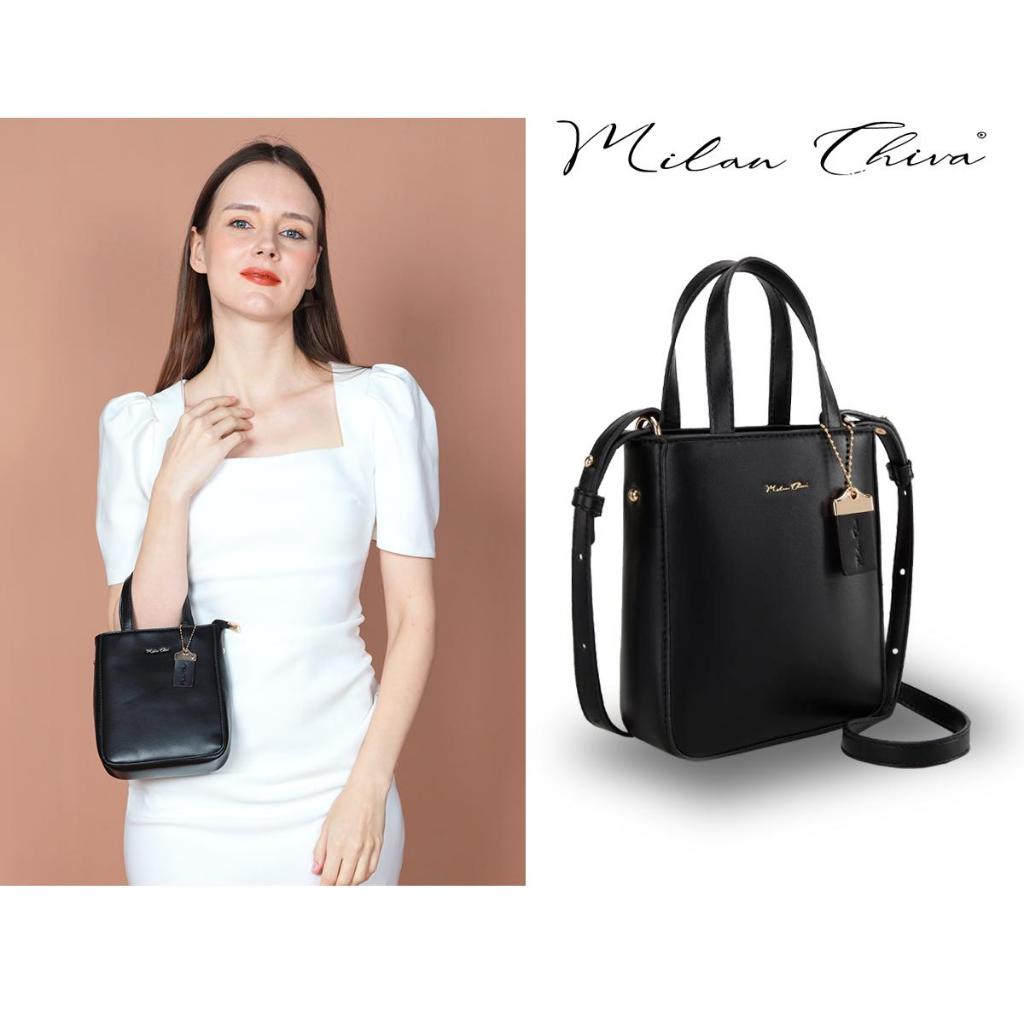 Milan Chiva กระเป๋าสะพายสุภาพสตรี ทรงสี่เหลี่ยม แฟชั่นเรียบง่าย สําหรับสตรี กระเป๋าถือ (MC-525 ...