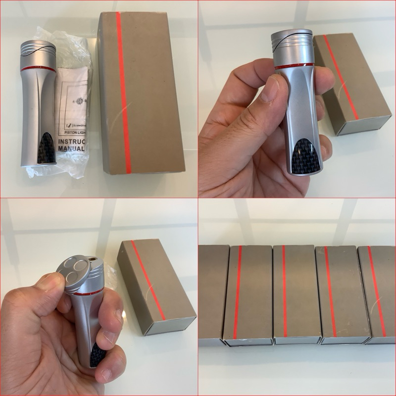 NO.037 ไฟแช็ค PISTON LIGHTER สีเงิน ขนาด ยาว 8 เซนติเมตร กว้าง 2 ...