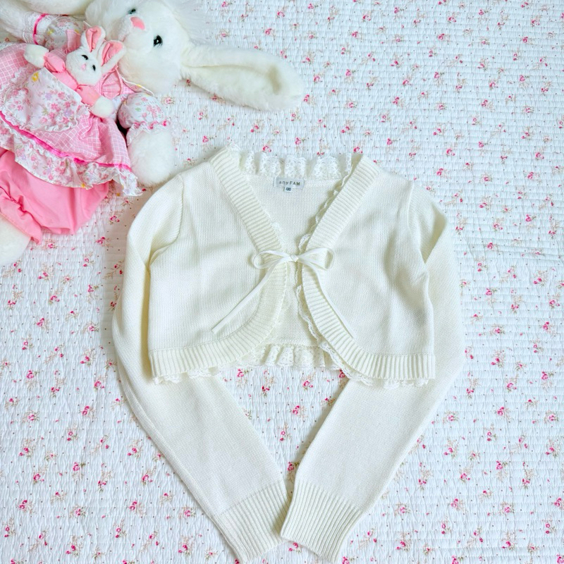 anyFAMเสื้อคลุมไหมพรมเด็กหญิง ผูกหน้า size130 มือสอง | Shopee Thailand